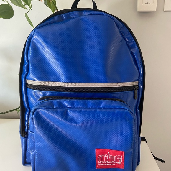 Manhattan Portage | Bags | Manhattan Portage Blue Vinyl Backpack | Poshmark